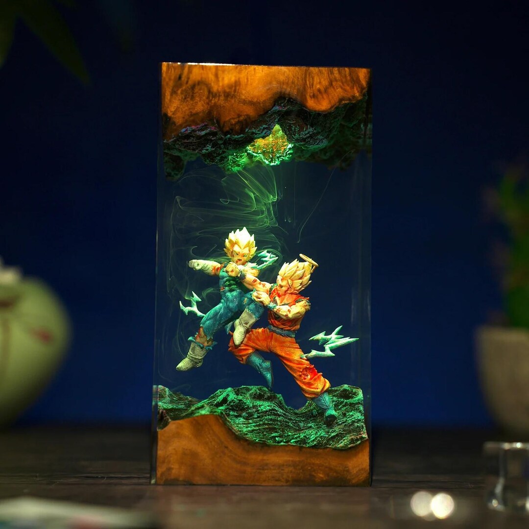 Super Saiyan Goku Vs Vegeta Resin Lamp, Dragon Ball Z Battle Light ...