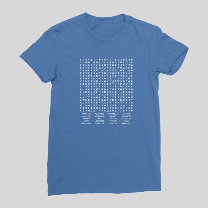 Custom Wordsearch Shirt - Etsy