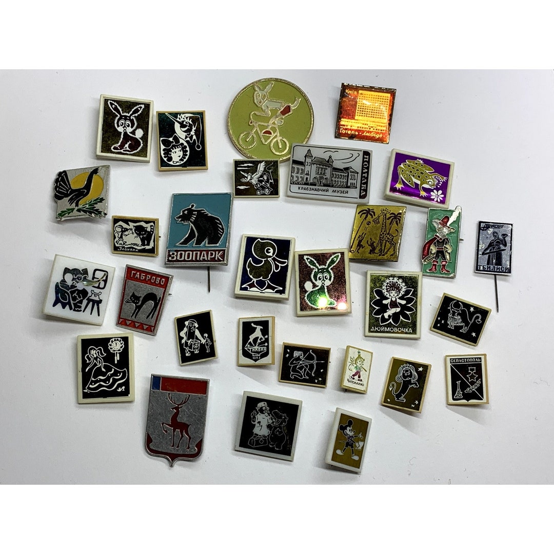 Soviet Cartoons Animals Cities Set Badges Pins Soviet USSR - Etsy