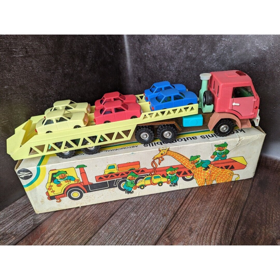 Boxed Rare Children's Toy 6 Cars Auto Trailer Truck KAMAZ 1980s ...