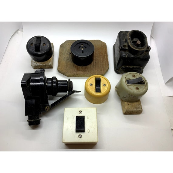 Soviet vintage original plastic retro light switches,… - Gem