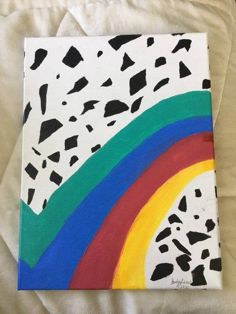 Rainbow Cow Print - Etsy