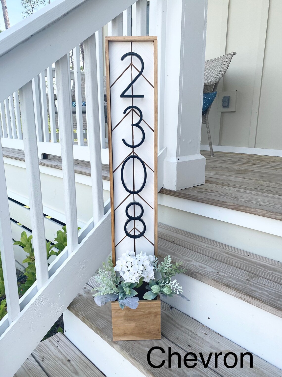 House Number Planter Address Sign Planter Shiplap Address - Etsy