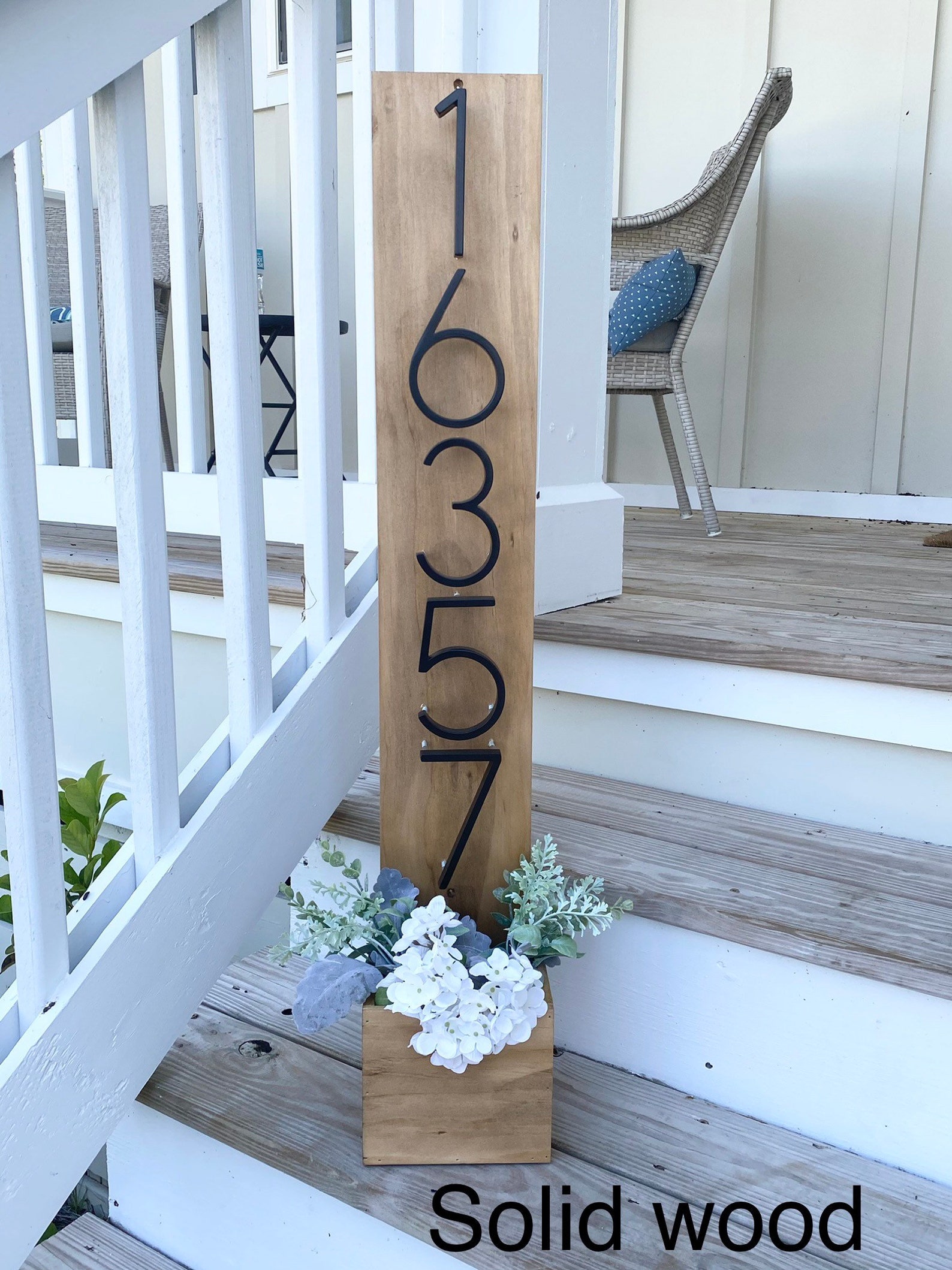 House Number Planter Address Sign Planter Shiplap Address - Etsy