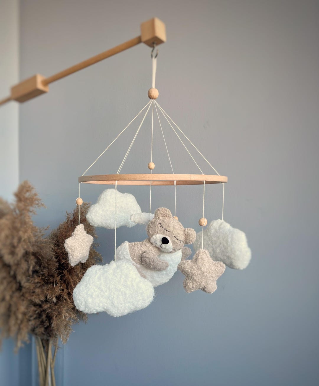 Boucle Baby Mobile, Neutral Gender Mobile, Baby Mobile Neutral, Teddy ...