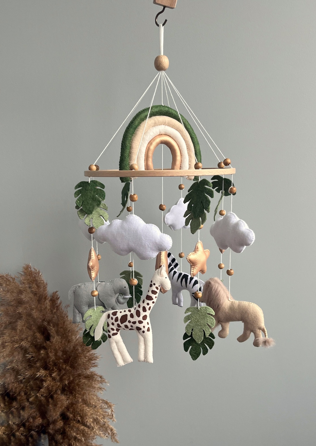 Safari Baby Mobile, Baby Cot Mobile, Safari Giraffe, Elephant, Zebra ...