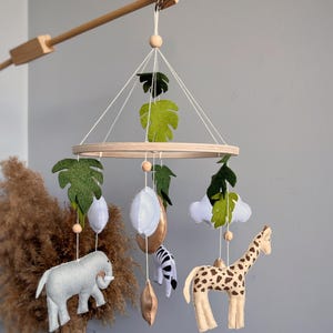 Baby Mobile Safari - Giraffe Crib Mobile - Jungle Nursery Mobile ...