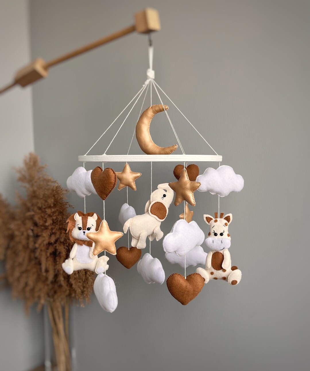 Baby Mobile Safari - Giraffe Crib Mobile - Jungle Nursery Mobile ...