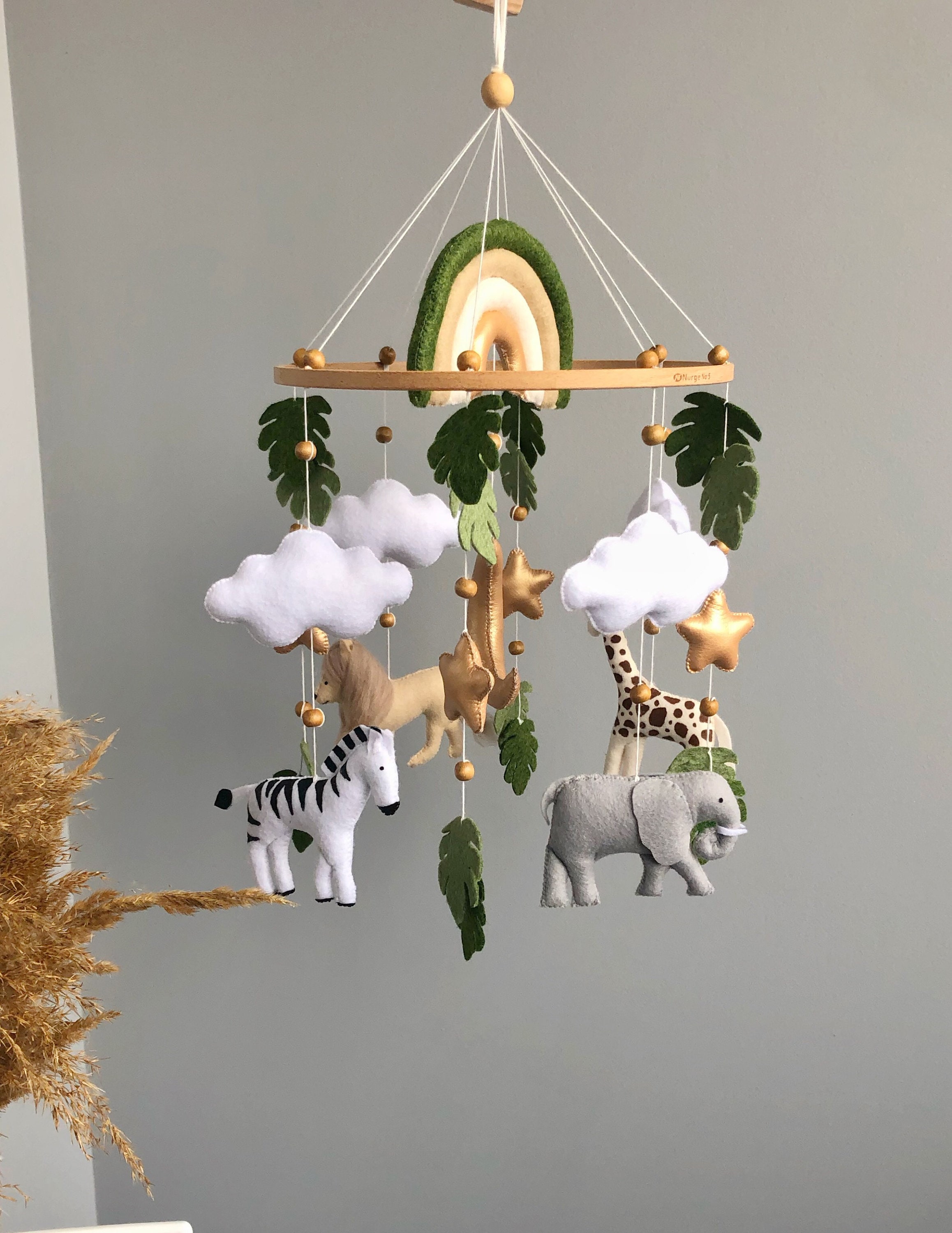 Safari Baby Mobile, Baby Cot Mobile, Safari Giraffe, Elephant, Zebra ...