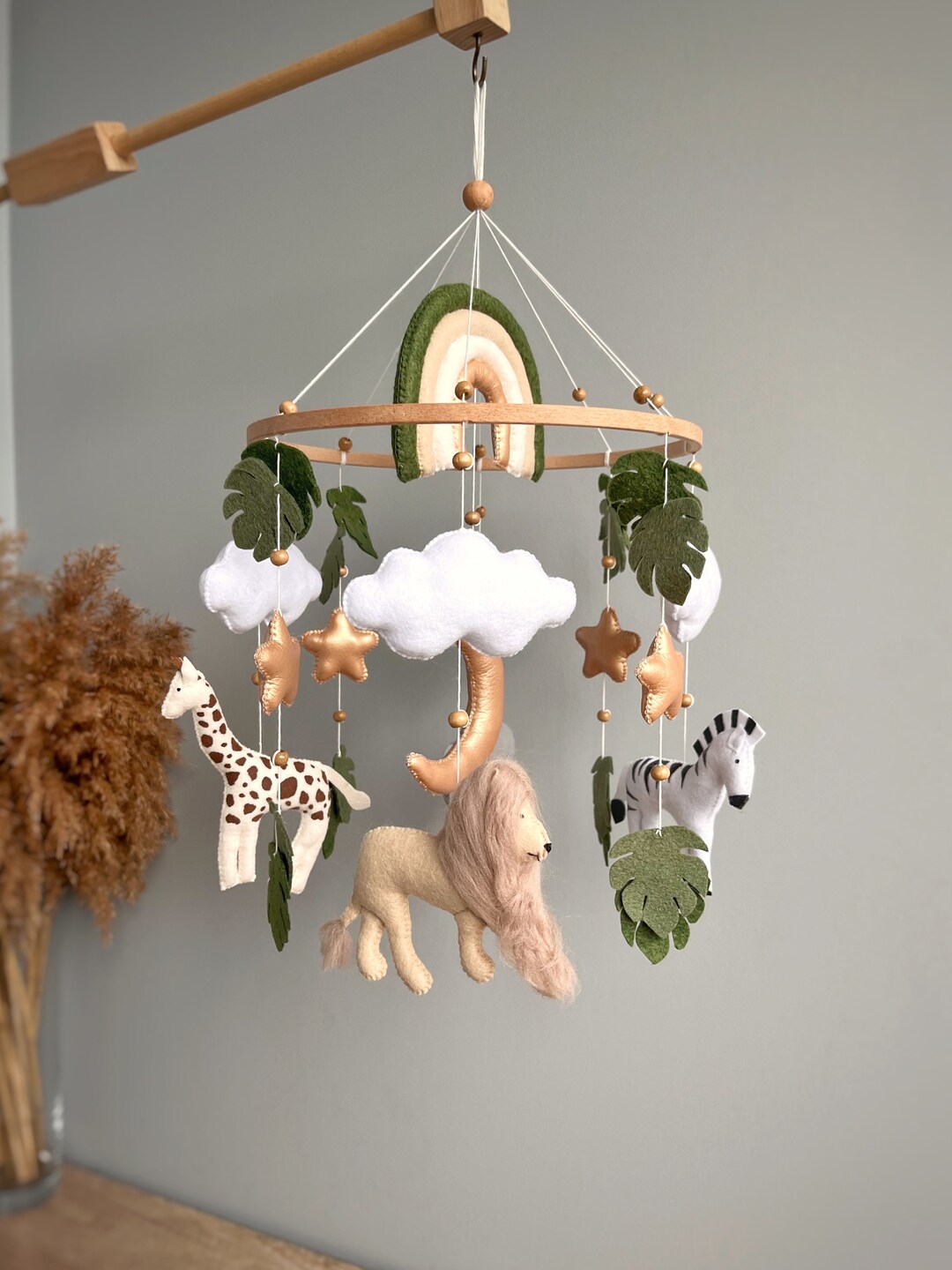 Safari Baby Mobile, Baby Cot Mobile, Safari Giraffe, Elephant, Zebra ...