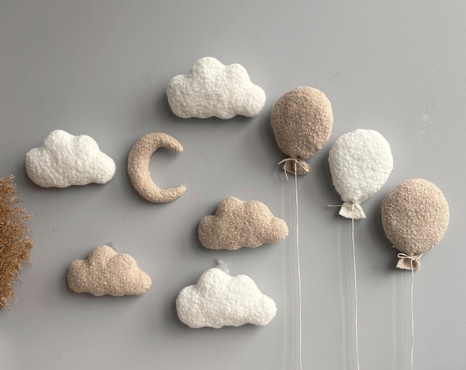 Clouds Wall Hanging,7 Small Clouds Nursery Wall Decor,small Clouds for ...