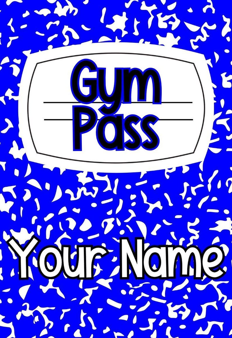 Sublimated Teacher Passes | Hall Passes | Composition Notebook Passes ...