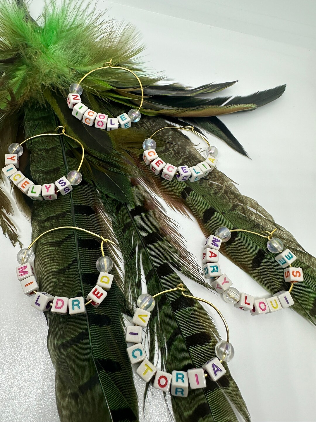 Rainbow Wine Glass Charm Personalized Wine Charms Bridal Gift ...