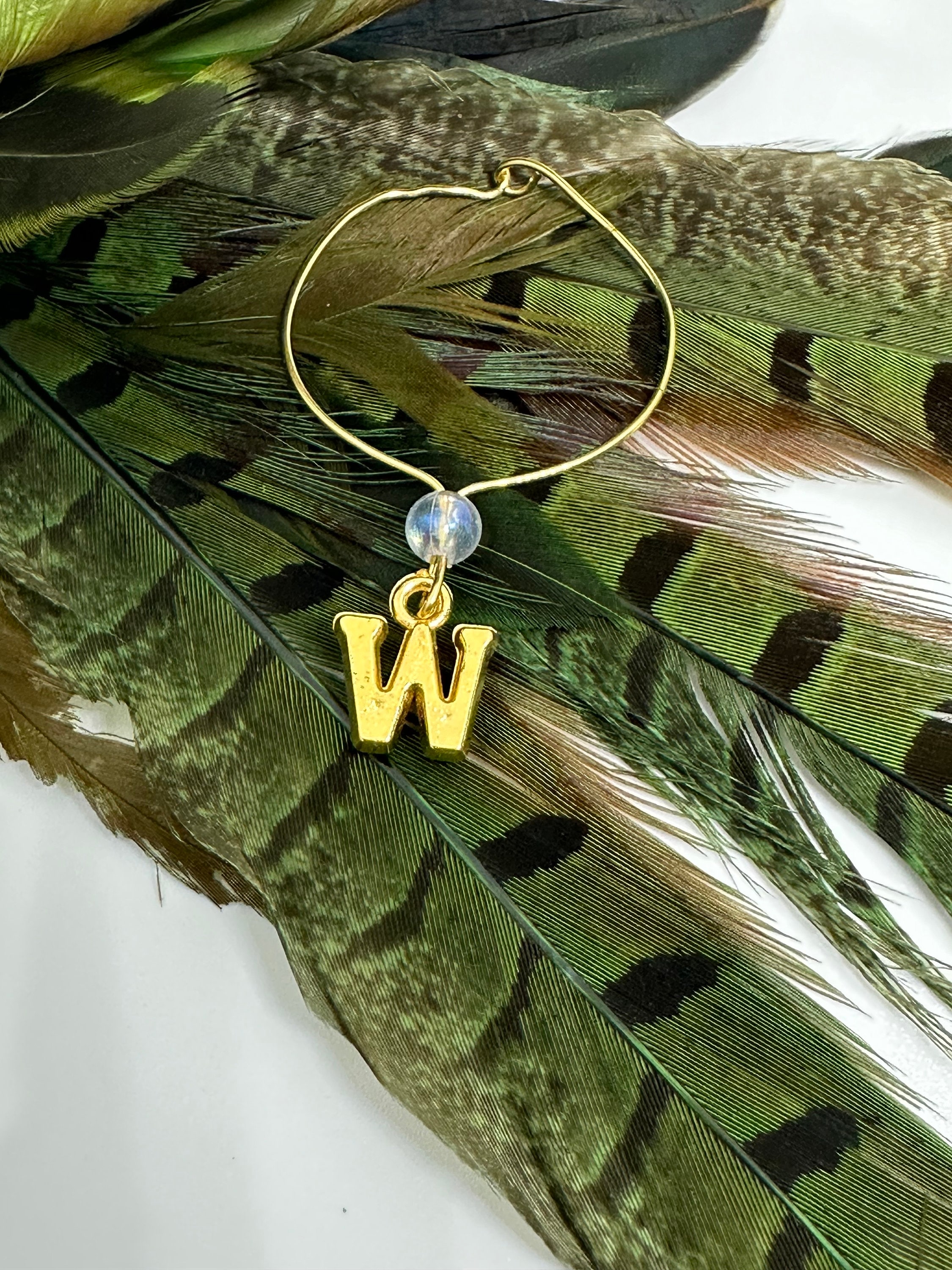 Gold Initial Wine Charm: Personalized Drink Marker - Etsy
