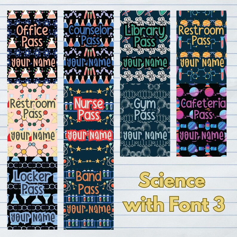 Sublimated Teacher Passes | Hall Passes | Composition Notebook Passes ...