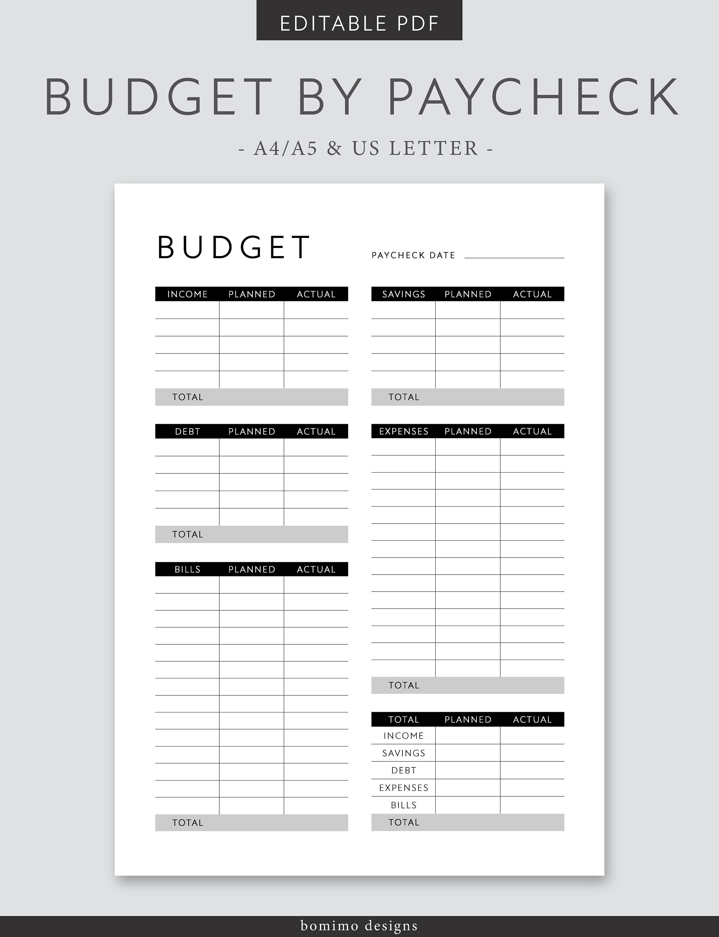 Free Printable Paycheck Budget Worksheet Free Printable Paycheck Budget Worksheet