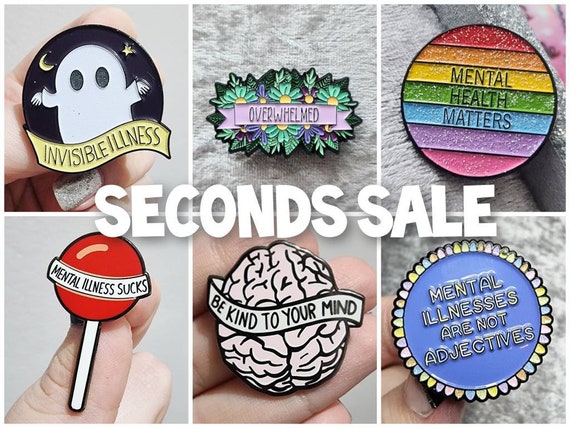 SECONDS PIN SALE Mental Health Pins Enamel Pins B Grade - Etsy
