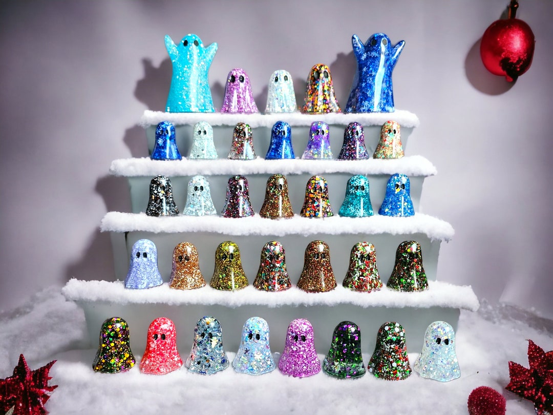 Resin Christmas Glitter Ghosts, 1 Ghost Ornament, Gothmas, Xmas ...