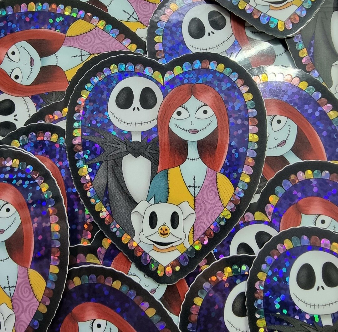 NBC Glitter Sticker: Jack and Sally Family Portrait - Waterproof - Etsy