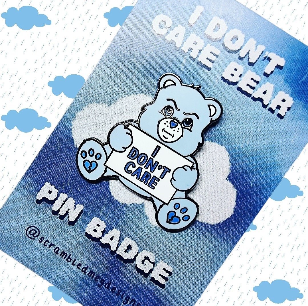 I Don't Care Bear Pin, 90s Enamel Pin, 80's Baby, Nostalgia, 90s Gifts ...