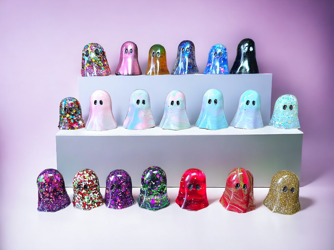 IMPERFECT Resin Ghosts,b GRADE, Glitter, Ghost Ornament, Spooky Gift ...