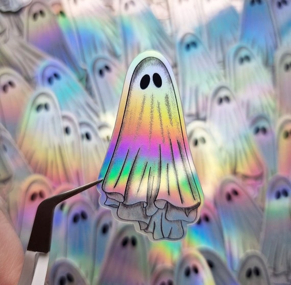 Ghost Holographic Sticker Spooky Halloween Sticker Vinyl | Etsy