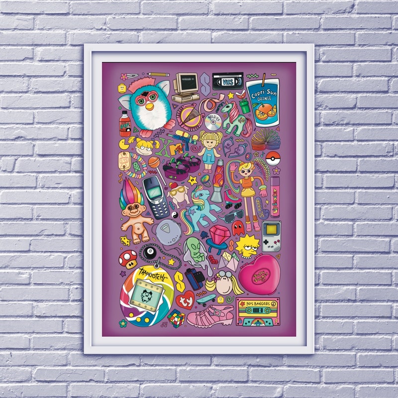 Purple 2000s Print - Etsy UK