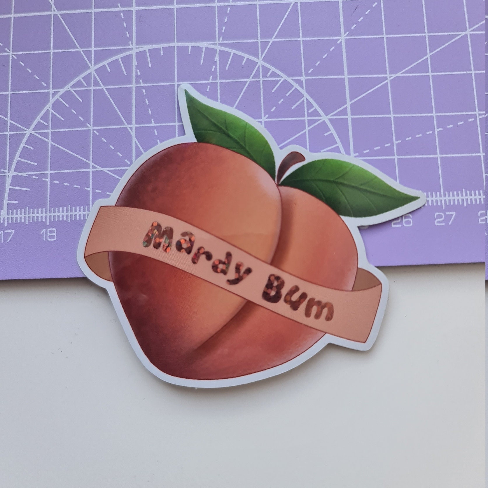 Mardy Bum Glitter Sticker Arctic Monkeys Peach Sticker - Etsy UK