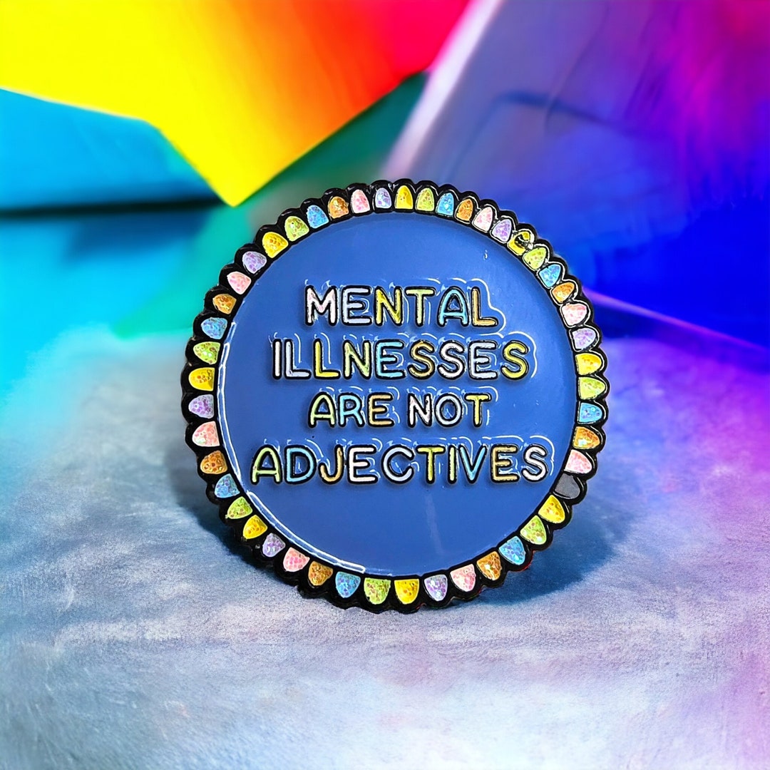 Mental Health Enamel Pin Badge: Glitter Coating, Awareness Gift - Etsy