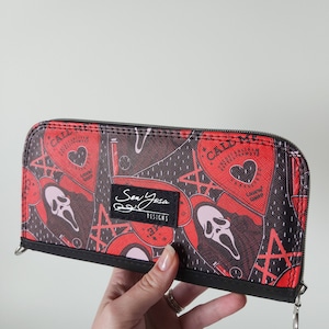 Scream Ghost Face Themed Zip Around Clutch Wallet Call Me Oija Horror ...