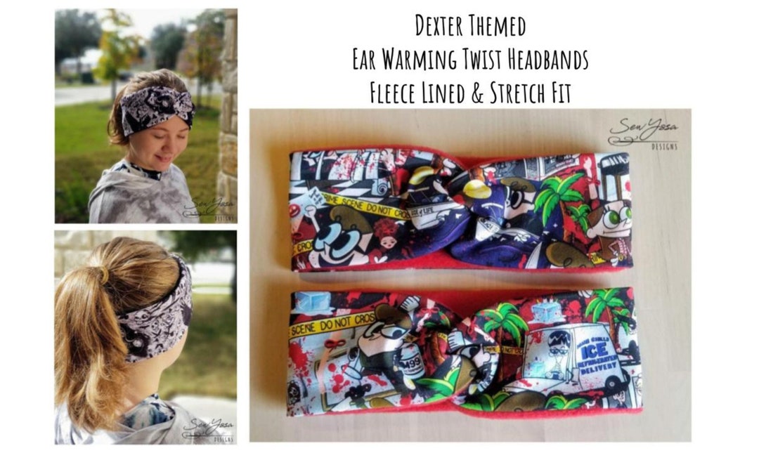 Dexter Themed Ear Warmer Fleece Twist Headband - Choose Your Favorite ...