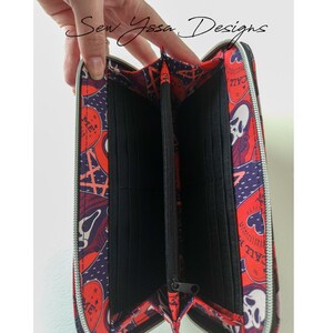 Scream Ghost Face Themed Zip Around Clutch Wallet Call Me Oija Horror ...