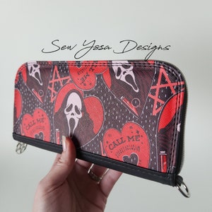 Scream Ghost Face Themed Zip Around Clutch Wallet Call Me Oija Horror ...