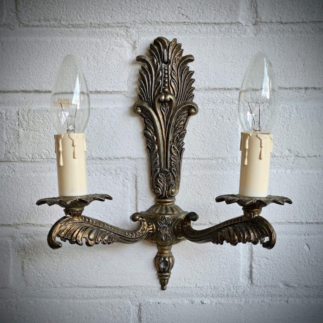 Double Gold Sconce Louis XVI, Bronze Wall Lamp, Baroque Sconce,free ...