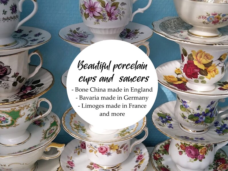 6 Mix and Match Tea Cups and Saucers of Your Choice | Etsy