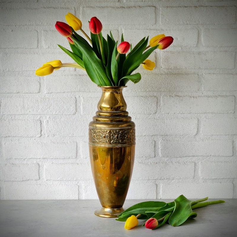 Gold Vase - Etsy