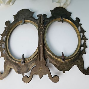 Decorative Double Photo Frame, Tabletop Frame Brass, Gold Double Frame ...