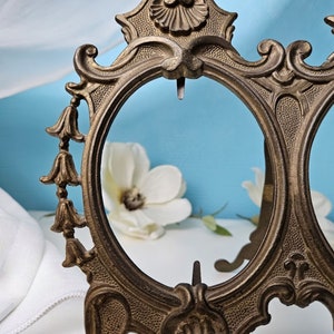 Decorative Double Photo Frame, Tabletop Frame Brass, Gold Double Frame ...
