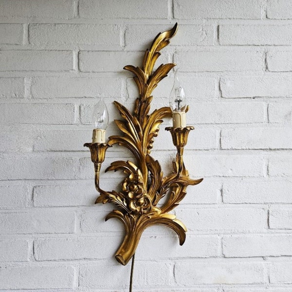 Gold Floral Sconces - Etsy