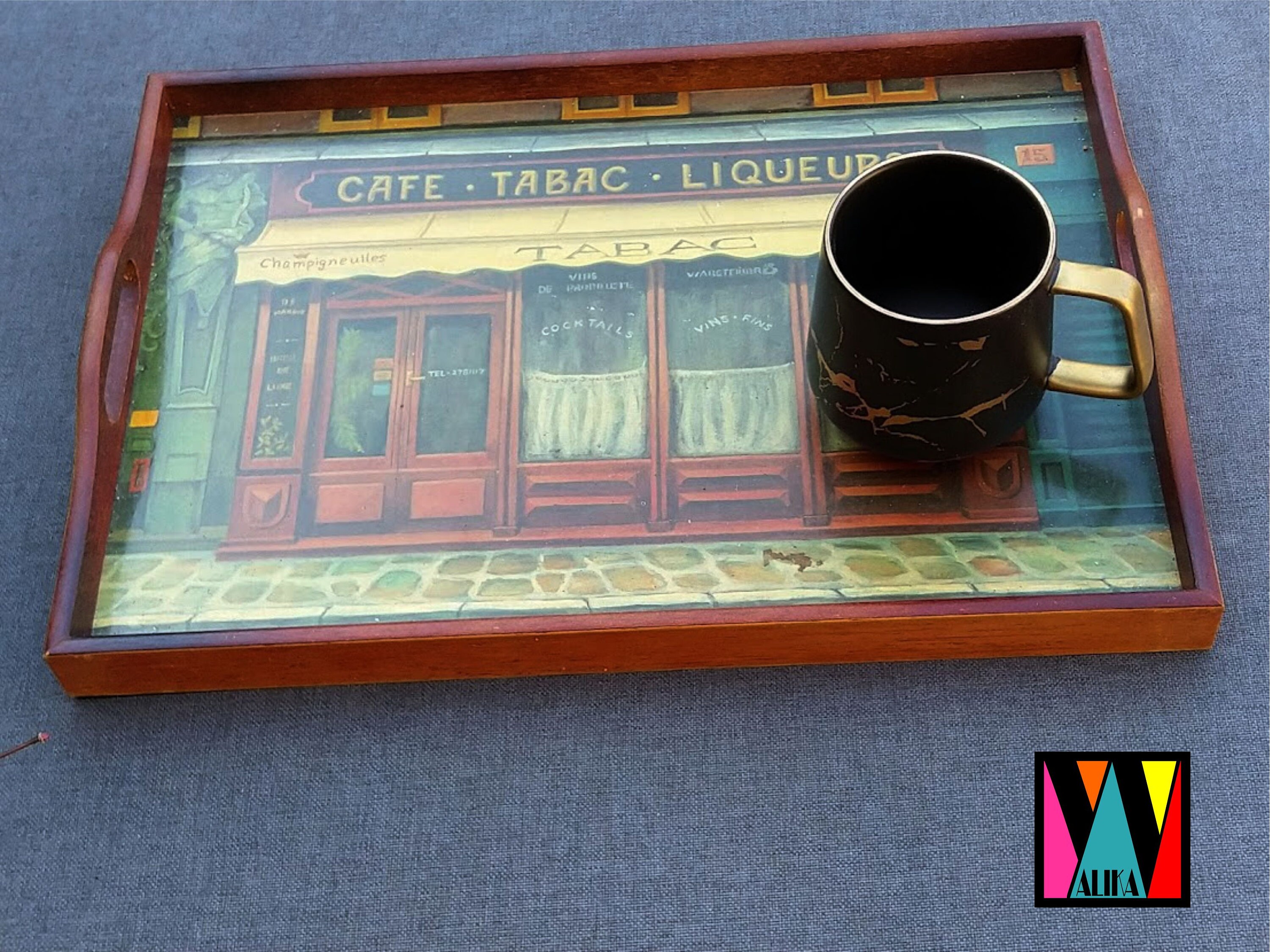 French Tray With Storefront Decoration Wood Tray With French - Etsy