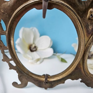 Decorative Double Photo Frame, Tabletop Frame Brass, Gold Double Frame ...
