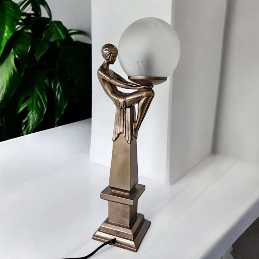 Art Deco Stye Table Lamp Reproduction After ENIGME Max Le Verrier ...