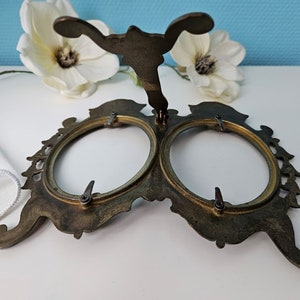 Decorative Double Photo Frame, Tabletop Frame Brass, Gold Double Frame ...