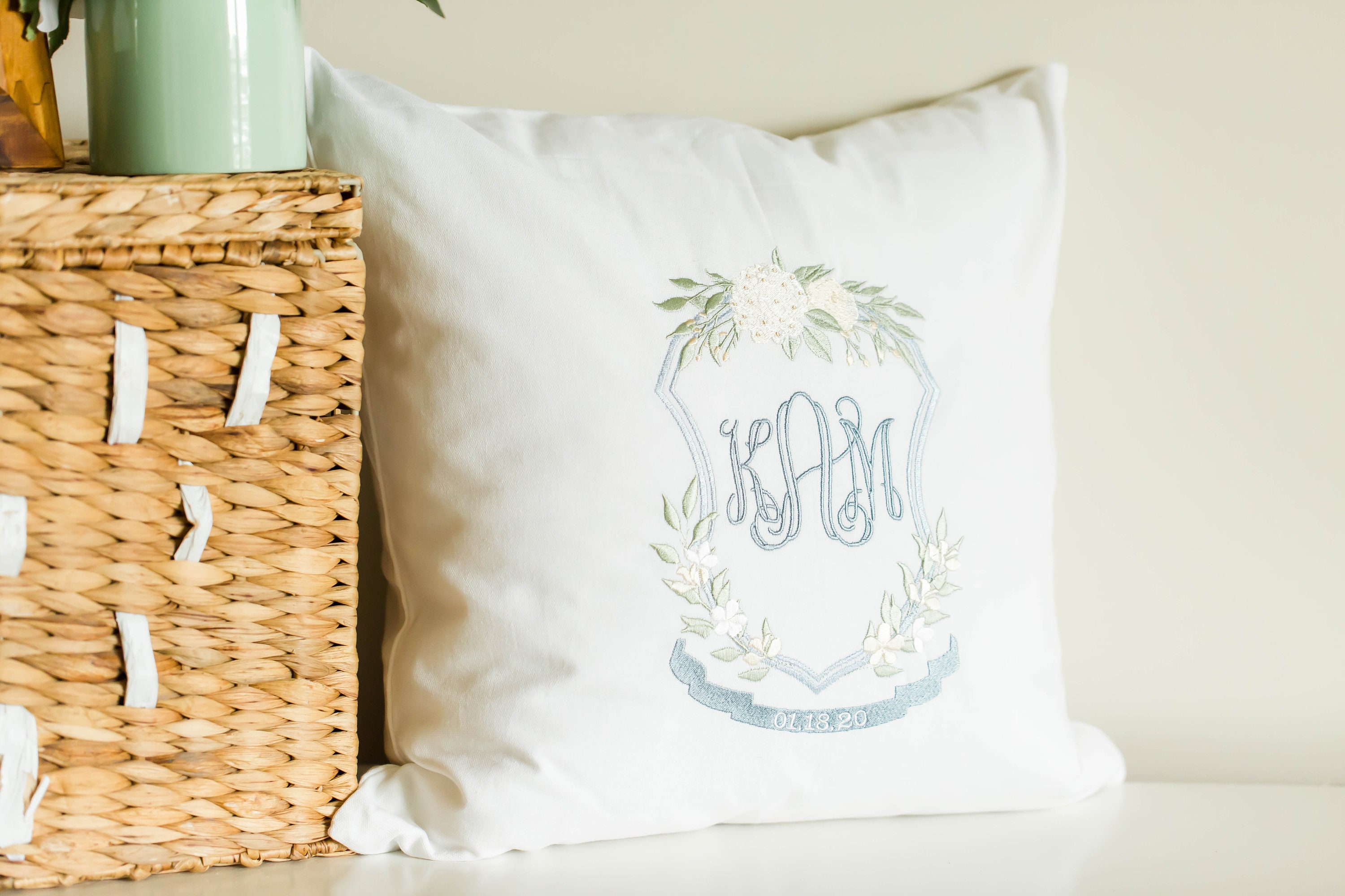 Floral Crest Machine Embroidery Hydrangea Wedding Flower | Etsy