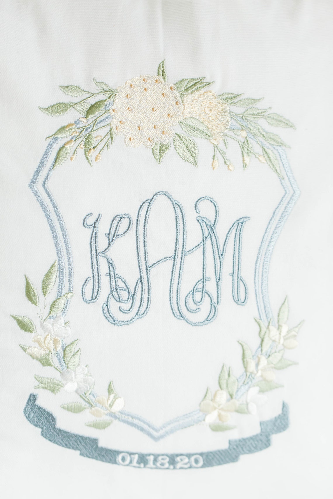 Floral Crest Machine Embroidery Hydrangea Wedding Flower | Etsy