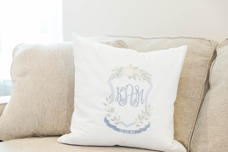 Floral Crest Machine Embroidery Hydrangea Wedding Flower - Etsy