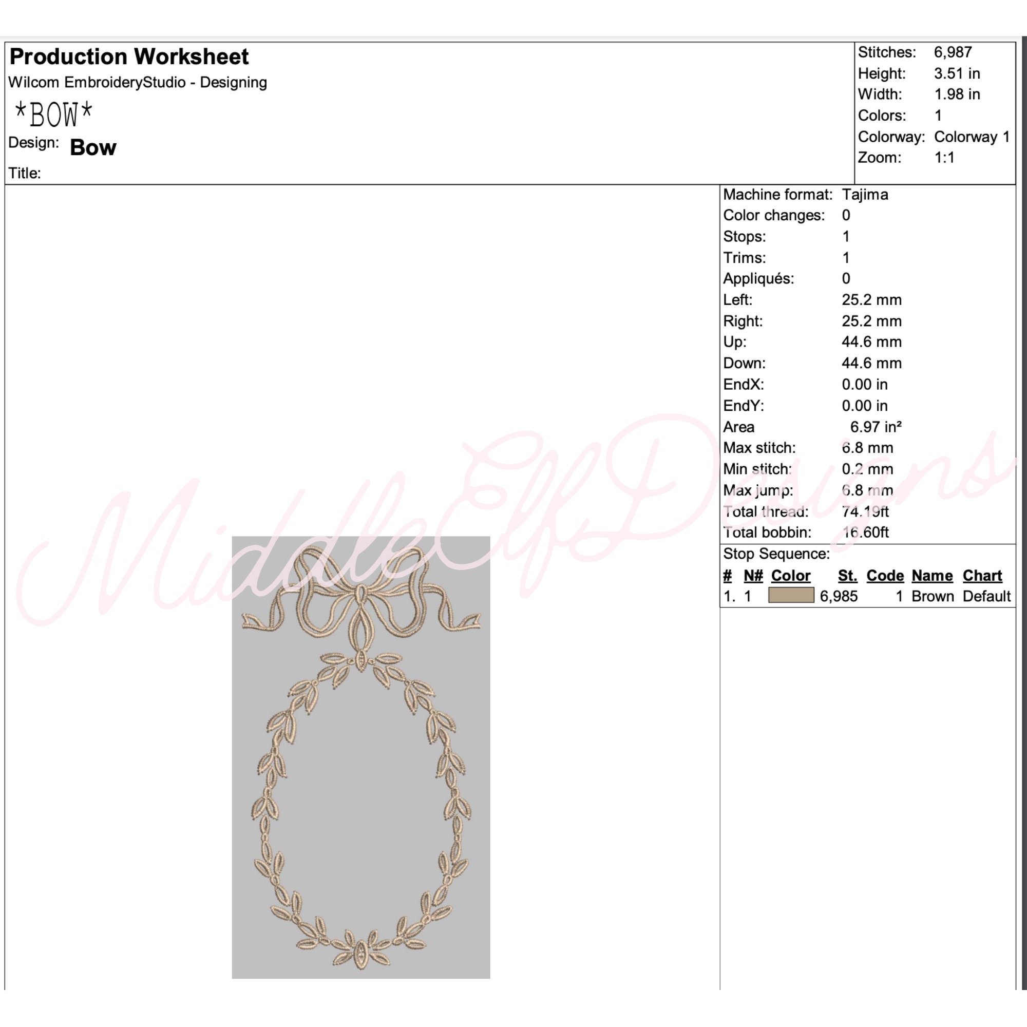 Bow Crest Machine Embroidery, Pink Wedding Monogram Frame Design ...