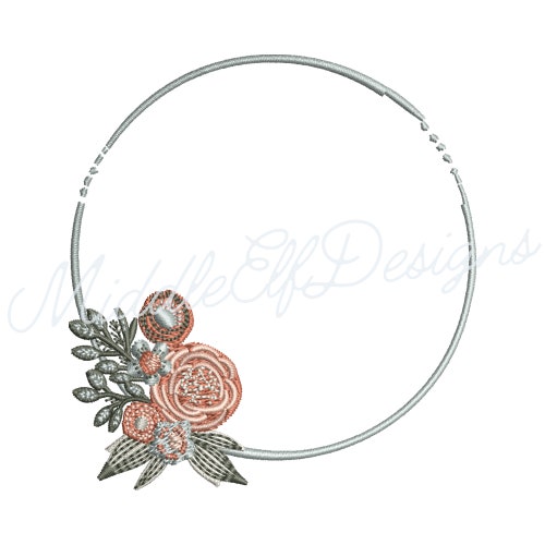 Flower Circle Border Embroidery Design Machine Embroidery - Etsy