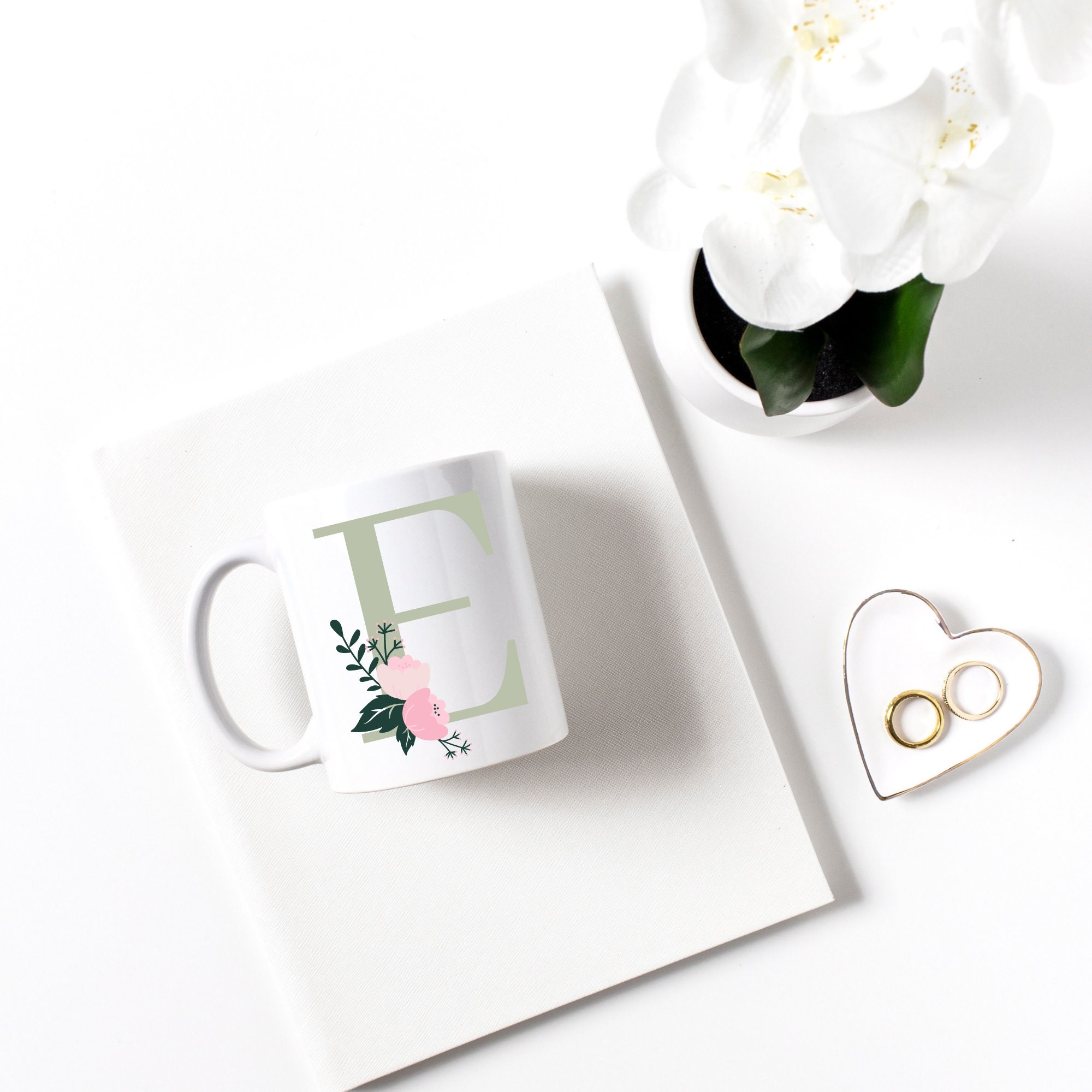 Sage & Blush Floral Alphabet, PNG Monogram Digital Download Clipart - Etsy