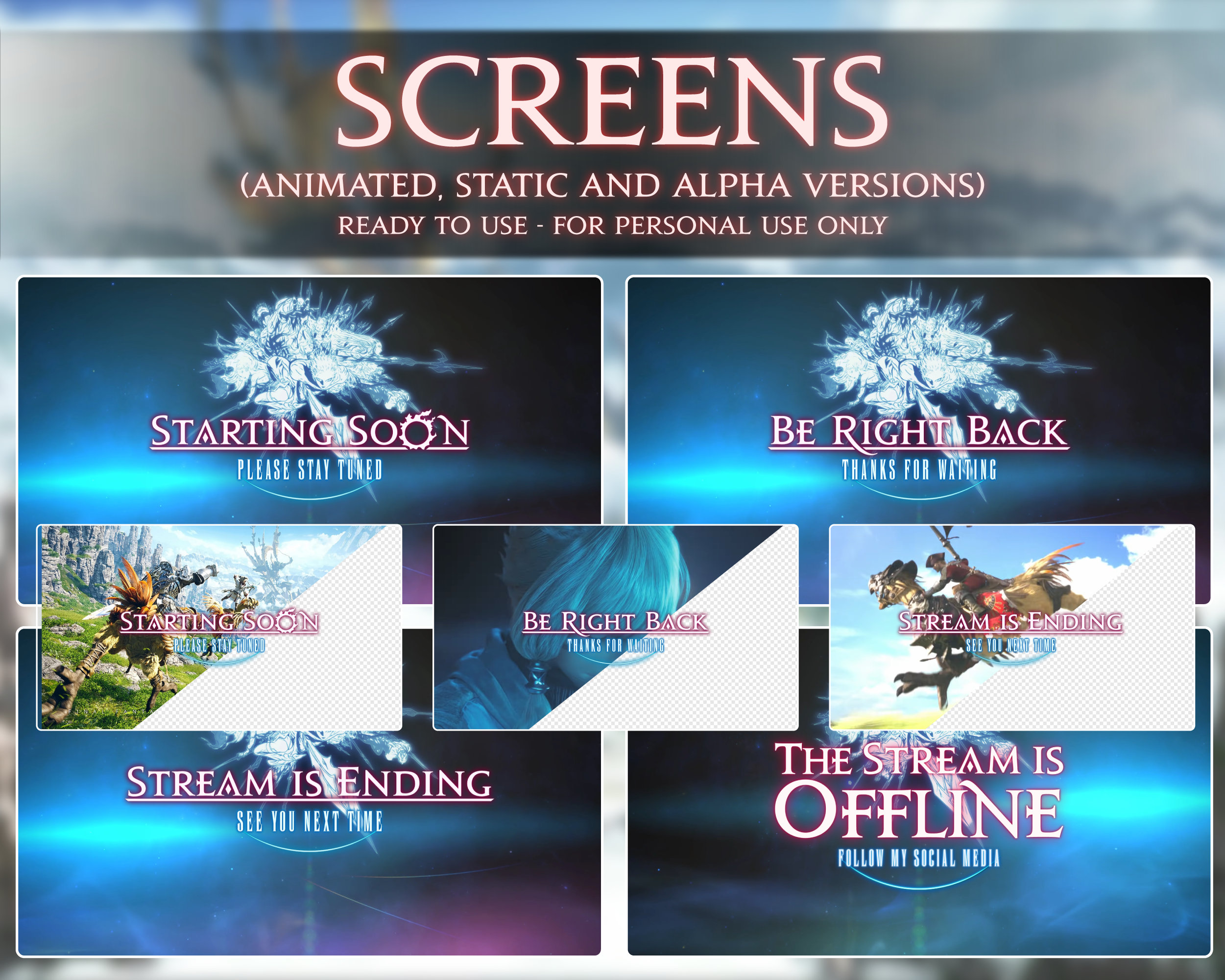 FFXIV Animated Scene Pack | A Realm Reborn Starting Soon, BRB and ...